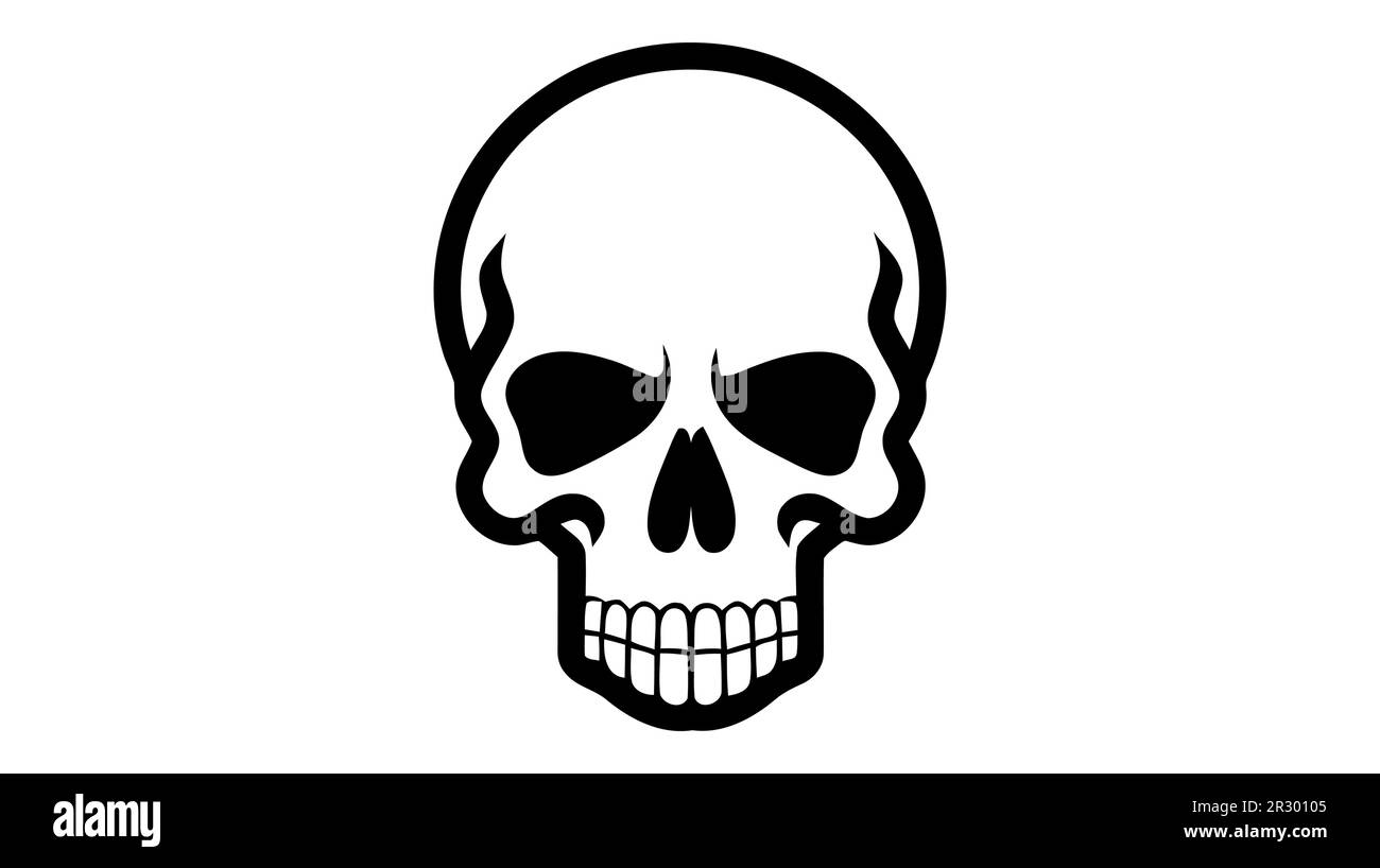 Skull and bones mortal symbol vector illustration isolated on white ...