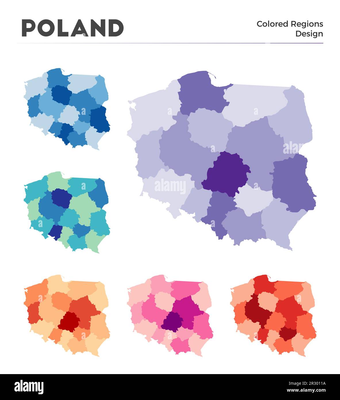 Poland map collection. Borders of Poland for your infographic. Colored ...