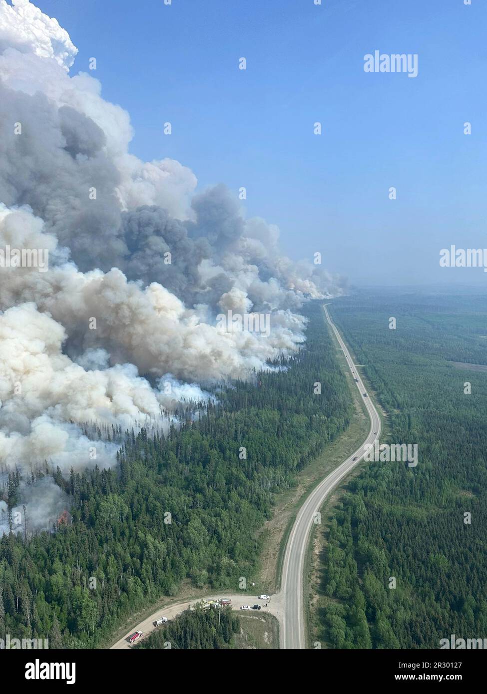 In this photo released by the British Columbia Wildfire Service, a ...