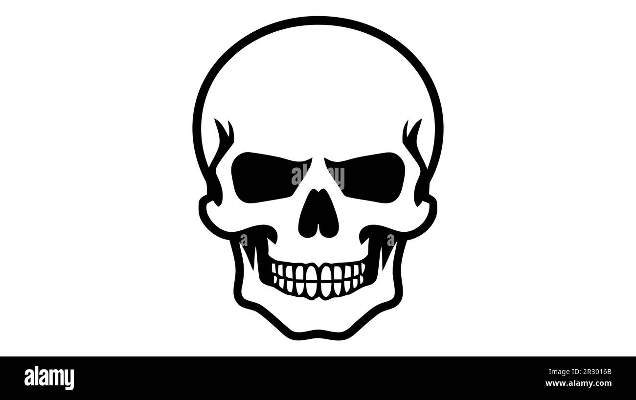 Skull and bones mortal symbol vector illustration isolated on white ...