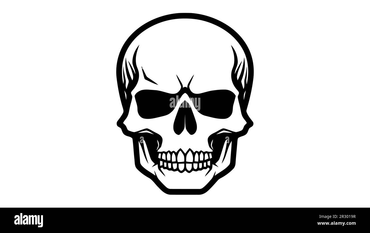 Skull and bones mortal symbol vector illustration isolated on white ...