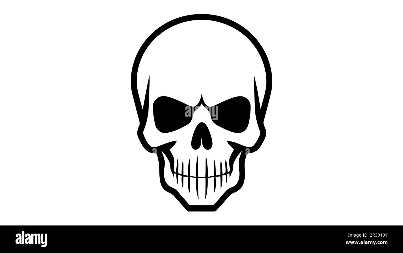 Skull and bones mortal symbol vector illustration isolated on white ...