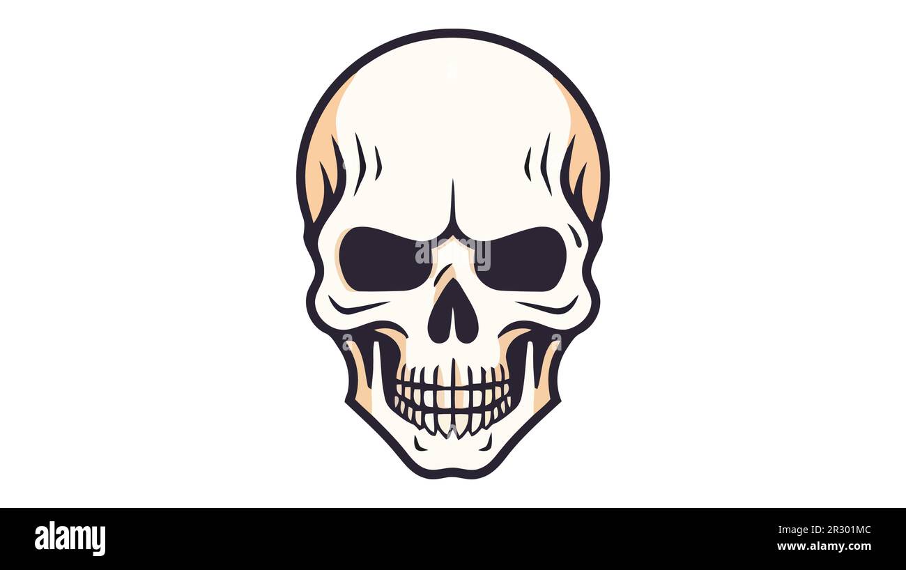 Skull and bones mortal symbol vector illustration isolated on white ...