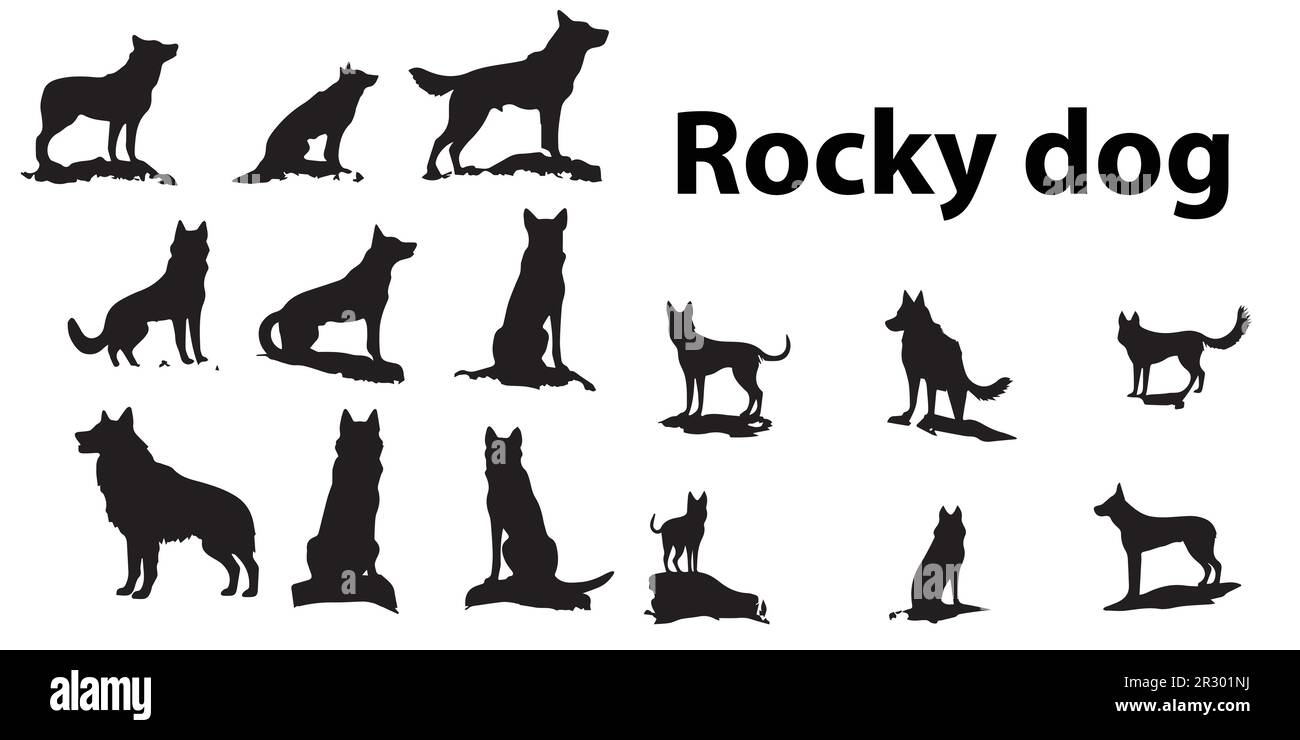 Rocky silhouette dog Stock Vector Images - Alamy