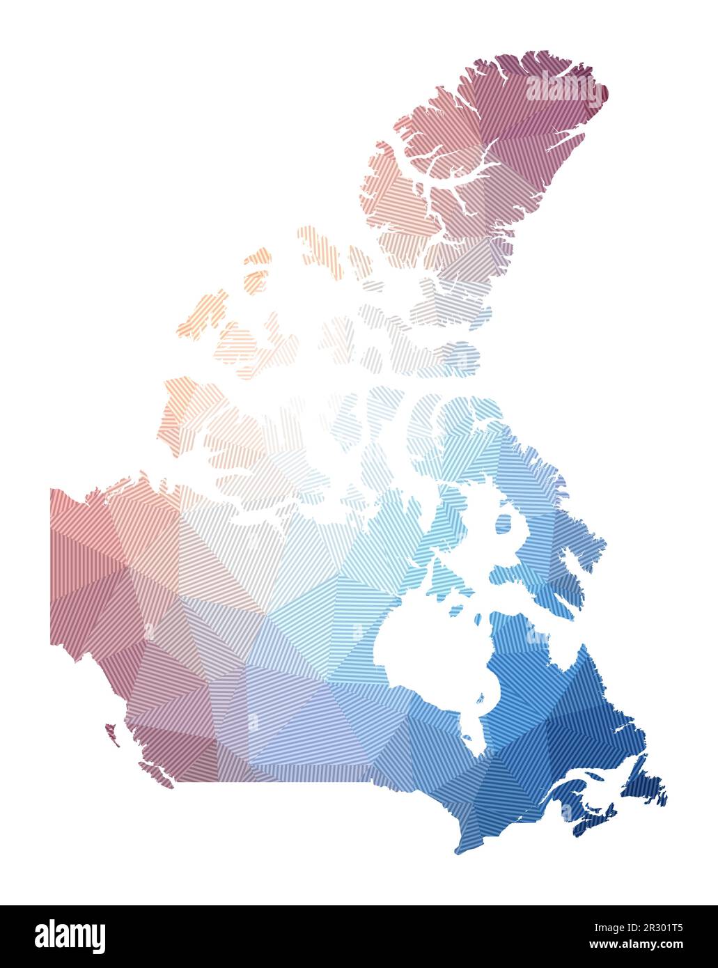 Map of Canada. Low poly illustration of the country. Geometric design ...