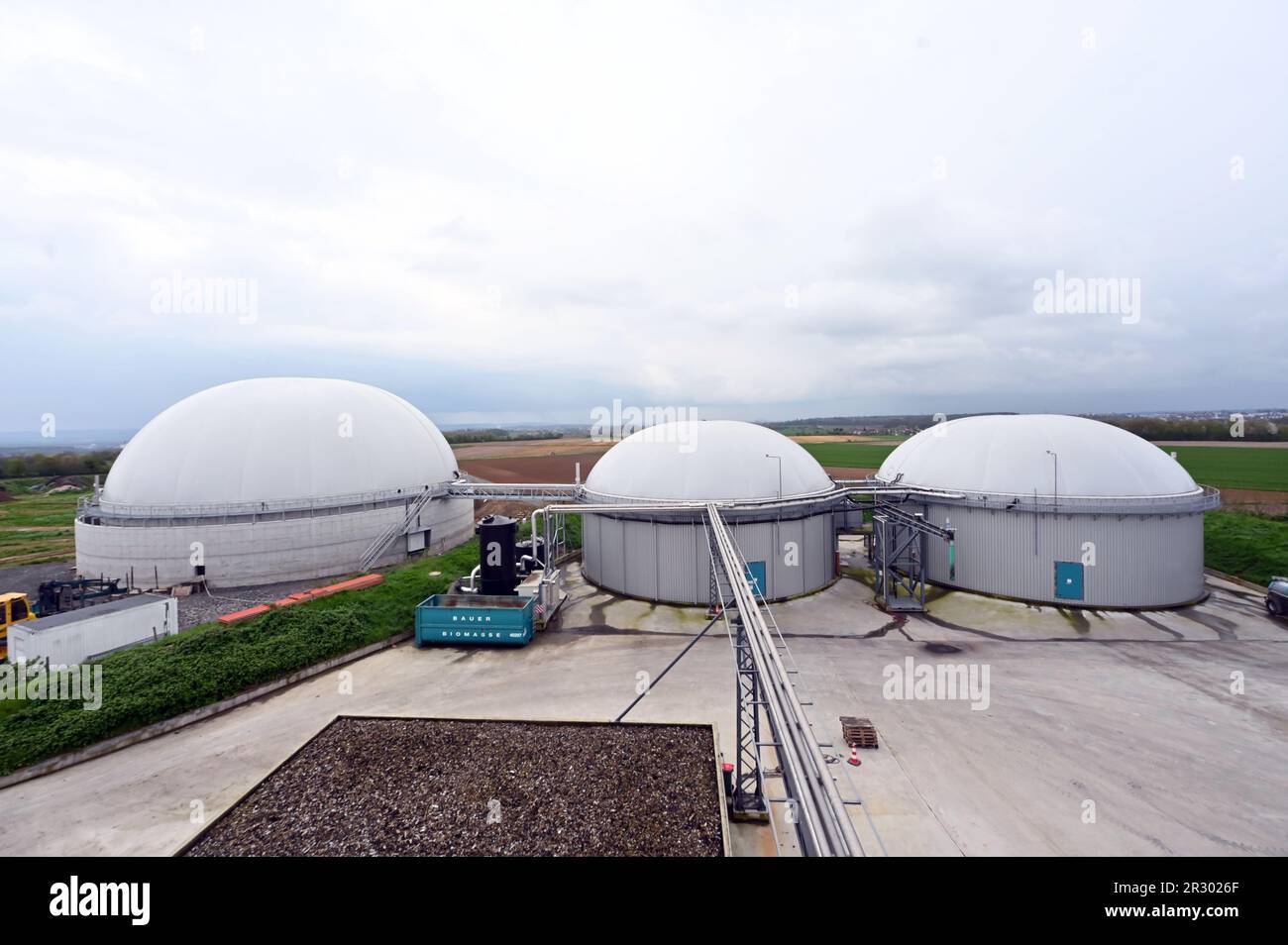Bad Rappenau, Germany. 25th Apr, 2023. At the biogas plant of the Bauer ...