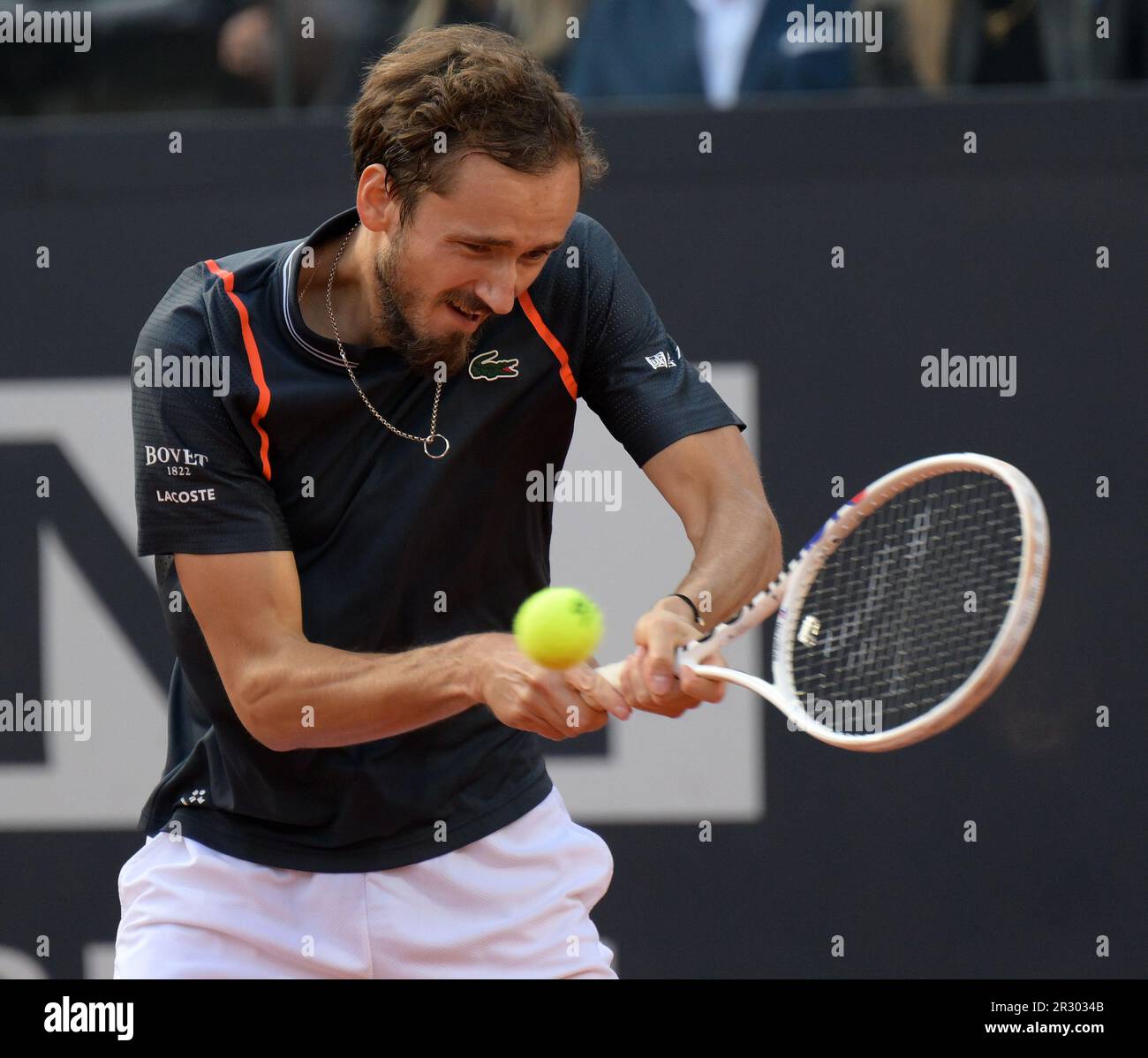 Rome, Italy. 21st May, 2023. Daniil Medvedev hits a return during the ... Rome, Italy. 21st May, 2023. Daniil Medvedev hits a return during the ...