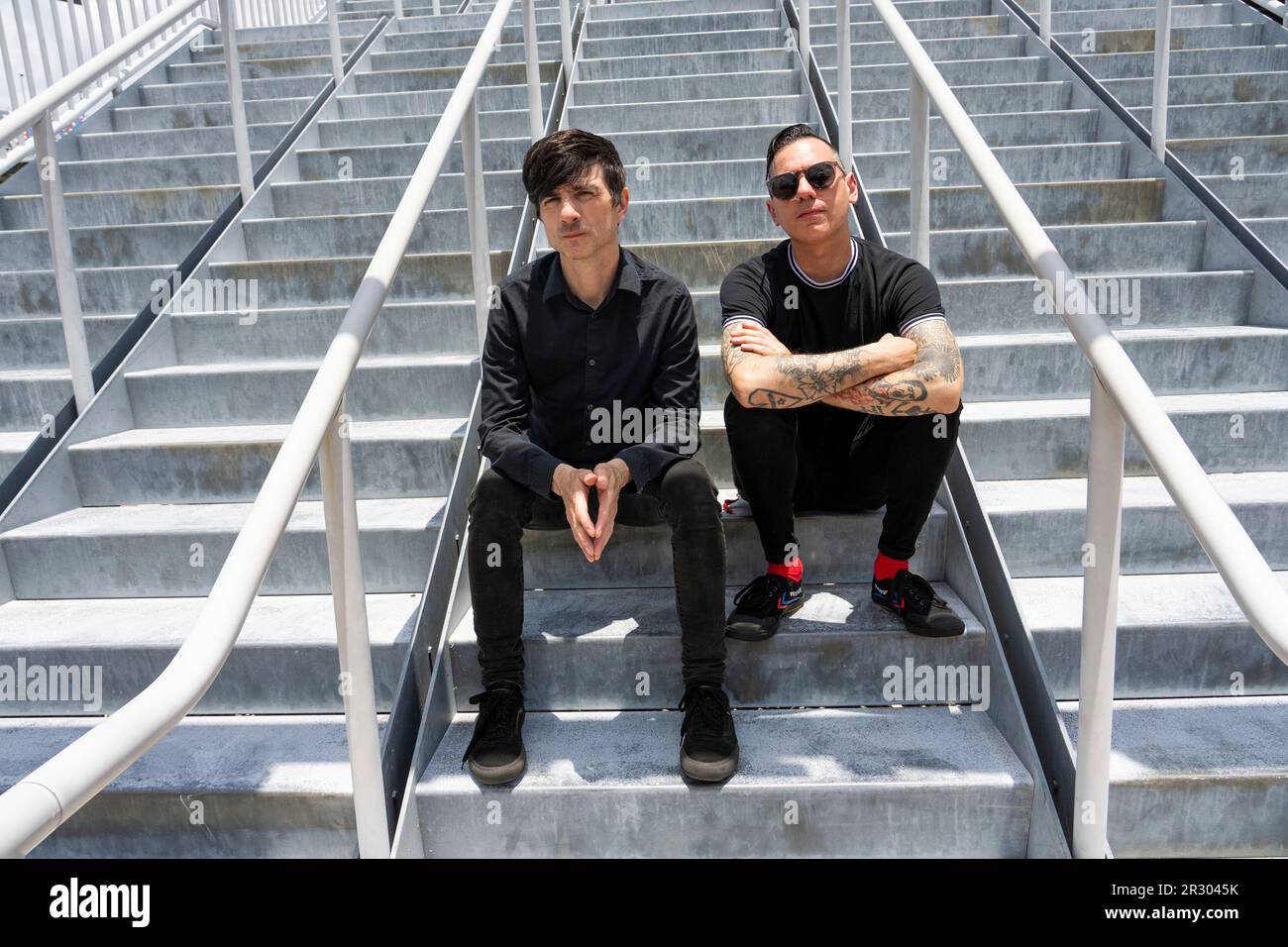 Justin Sane, left, and Chris Barker of Anti-Flag pose at the Welcome To ...