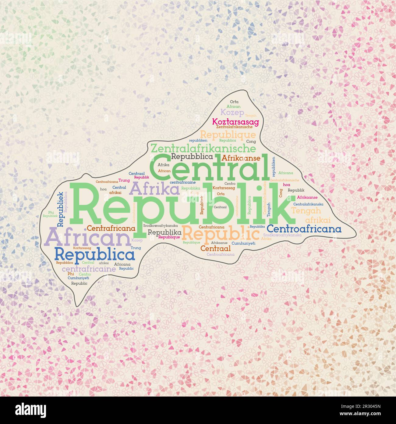 CAR shape with country names word cloud in multiple languages. CAR ...