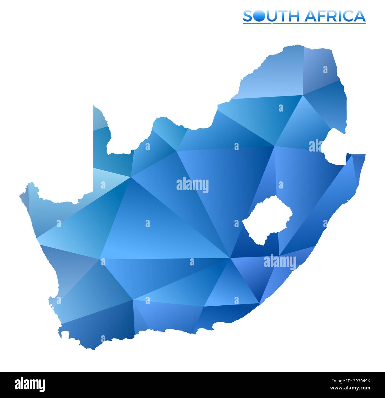 Vector polygonal South Africa map. Vibrant geometric country in low poly style. Artistic ...