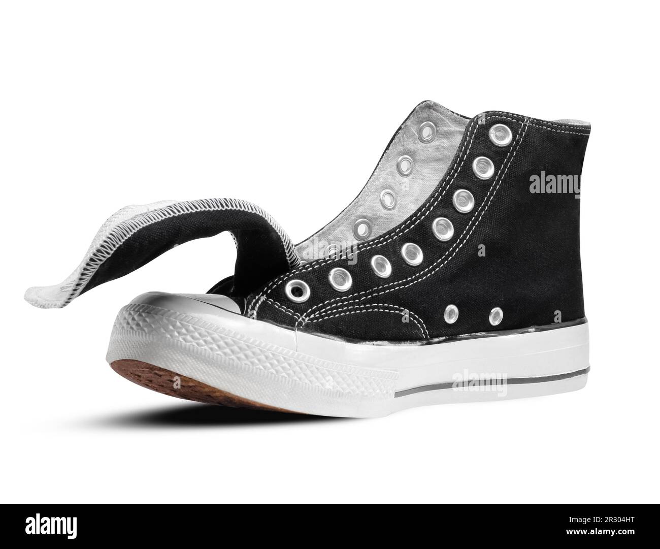 Black sneakers chucks taylor isolated on white background Stock Photo ...
