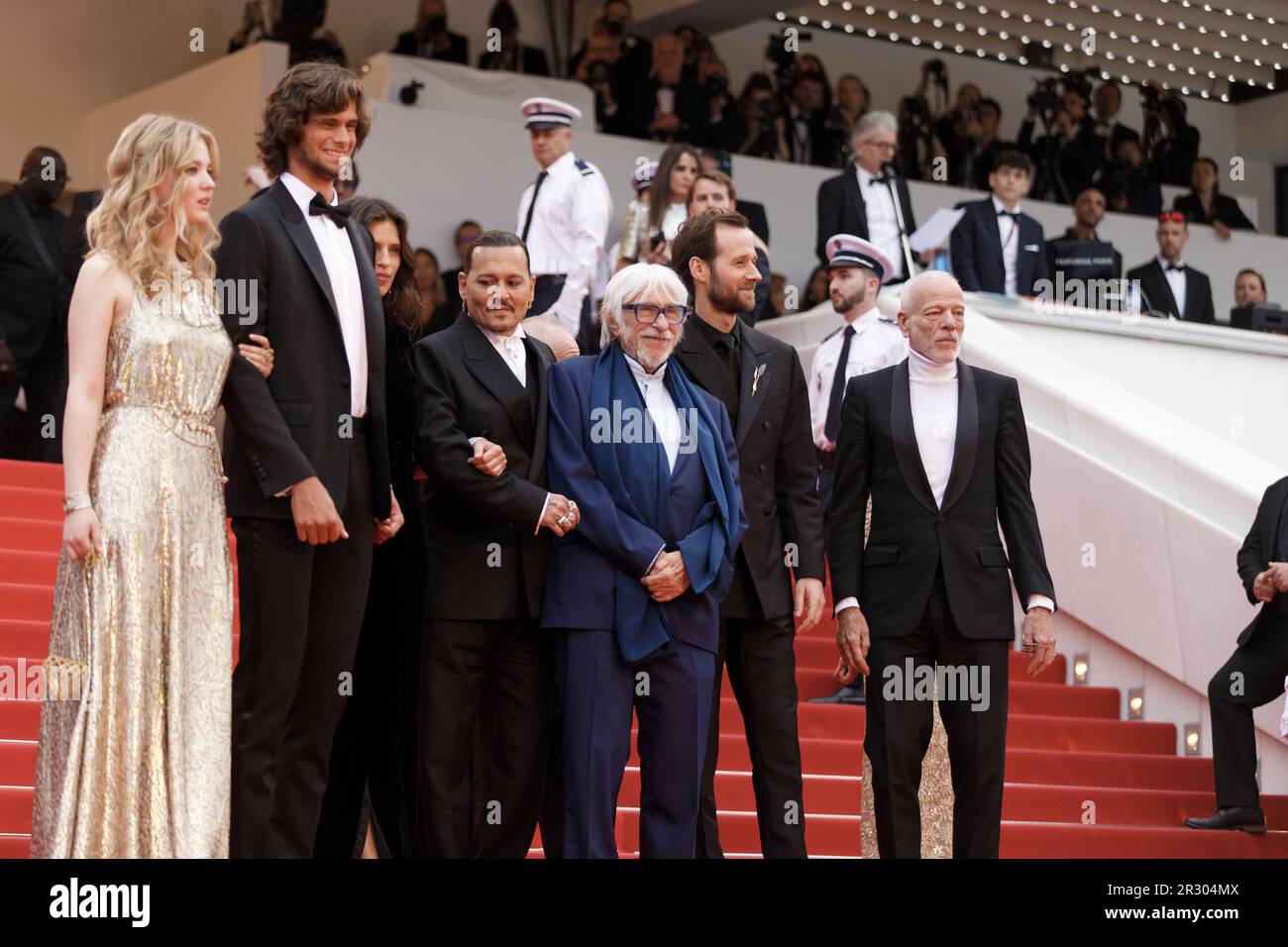 Cannes,France.16th May, 2023.Maiwenn, Johnny Depp, Pierrre Richard ...