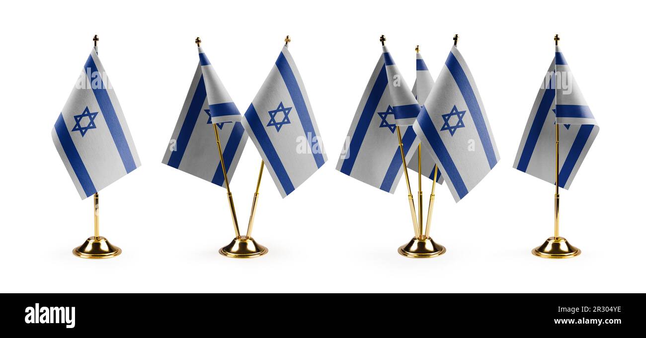 Small national flags of the Israel on a white background Stock Photo ...