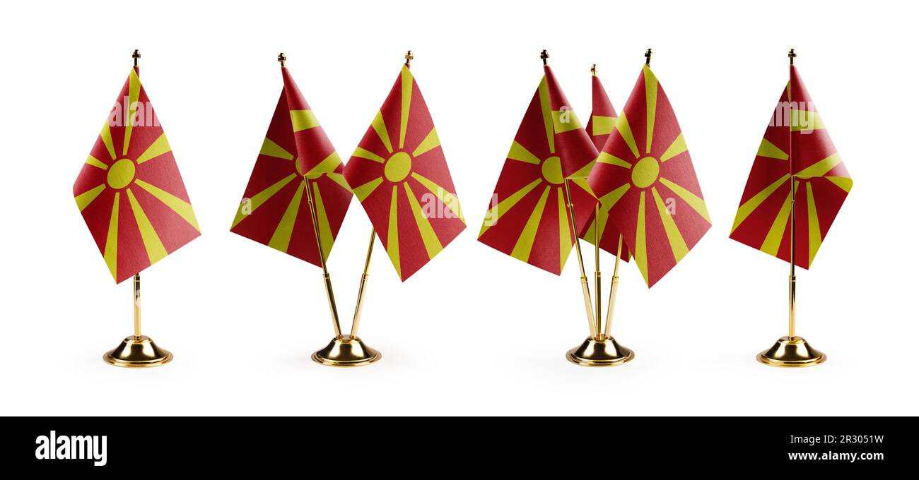 Small national flags of the Macedonia on a white background Stock Photo ...