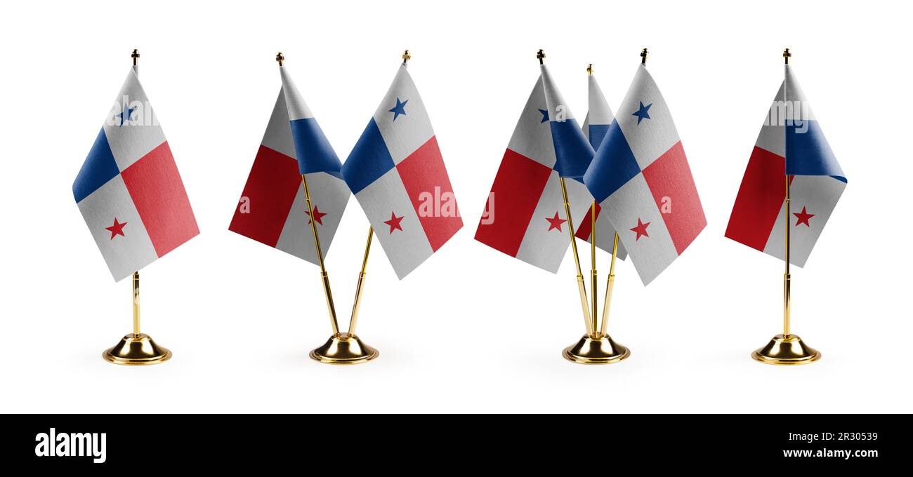 Small national flags of the Panama on a white background Stock Photo ...