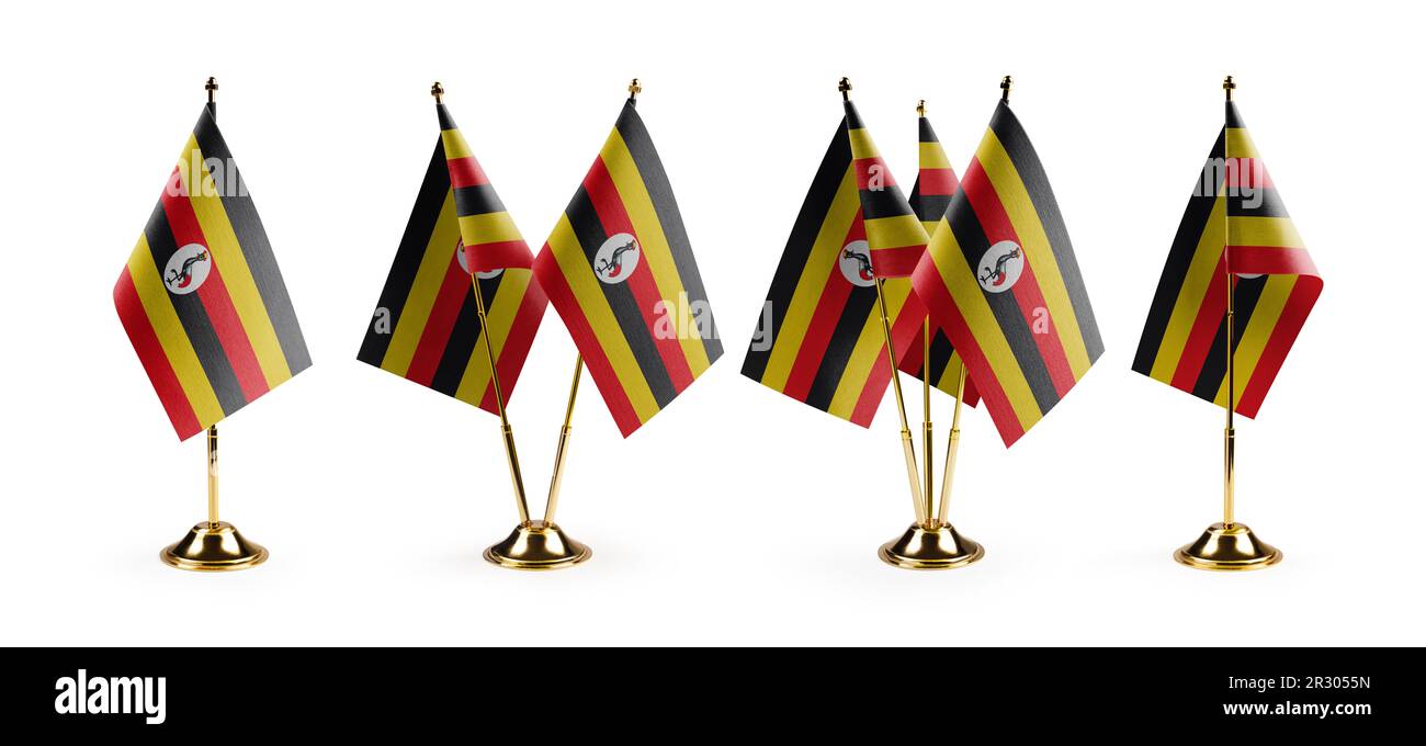 Small national flags of the Uganda on a white background Stock Photo ...