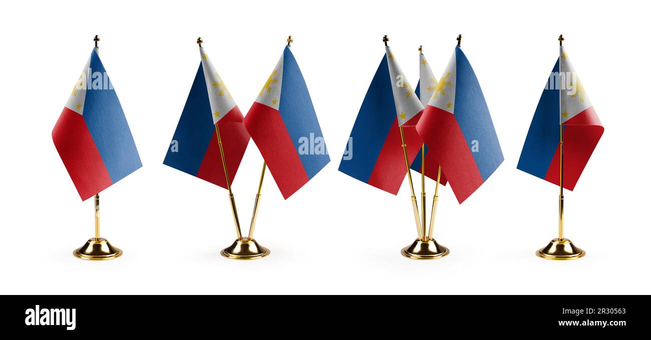 Small national flags of the Philippines on a white background Stock ...