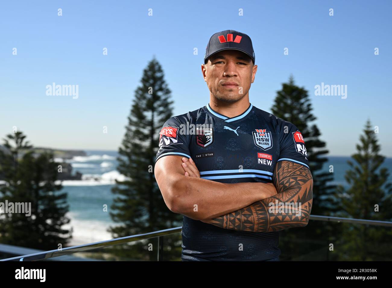 Westpac NSW Blues player Tyson Frizell poses for a photograph during ...