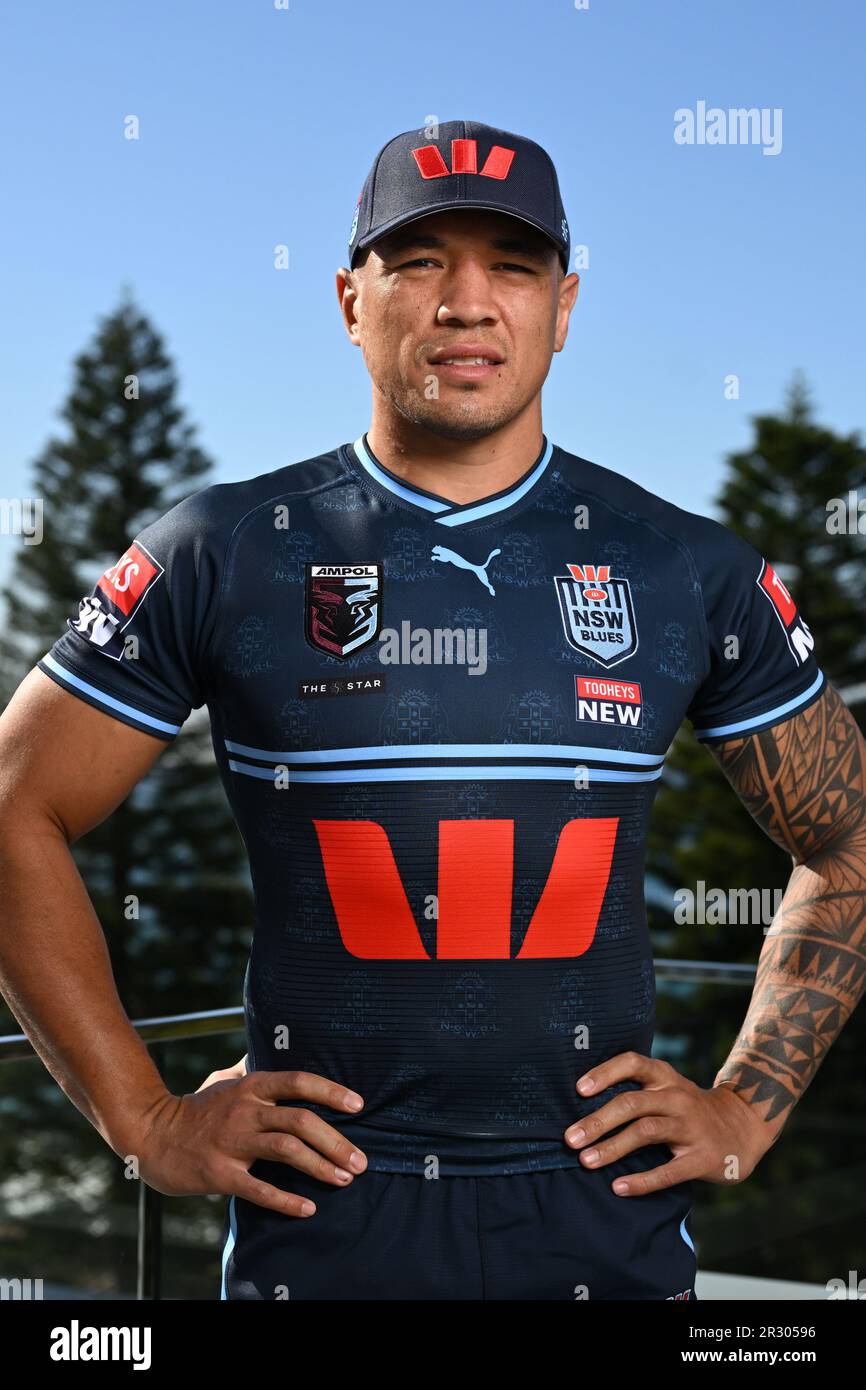Westpac NSW Blues player Tyson Frizell poses for a photograph during ...