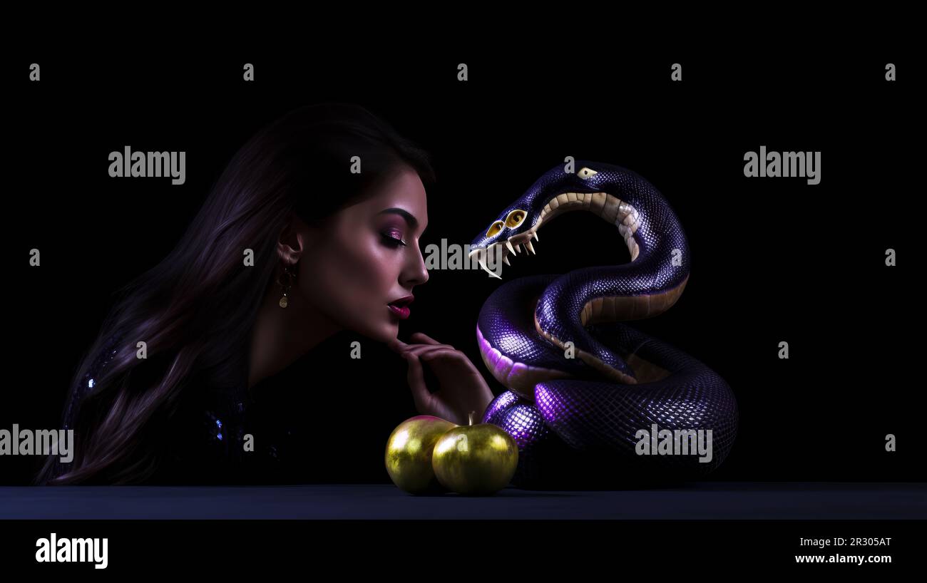 Eva and the Serpent: The Fall of Man in the Garden of Eden Stock Photo ...