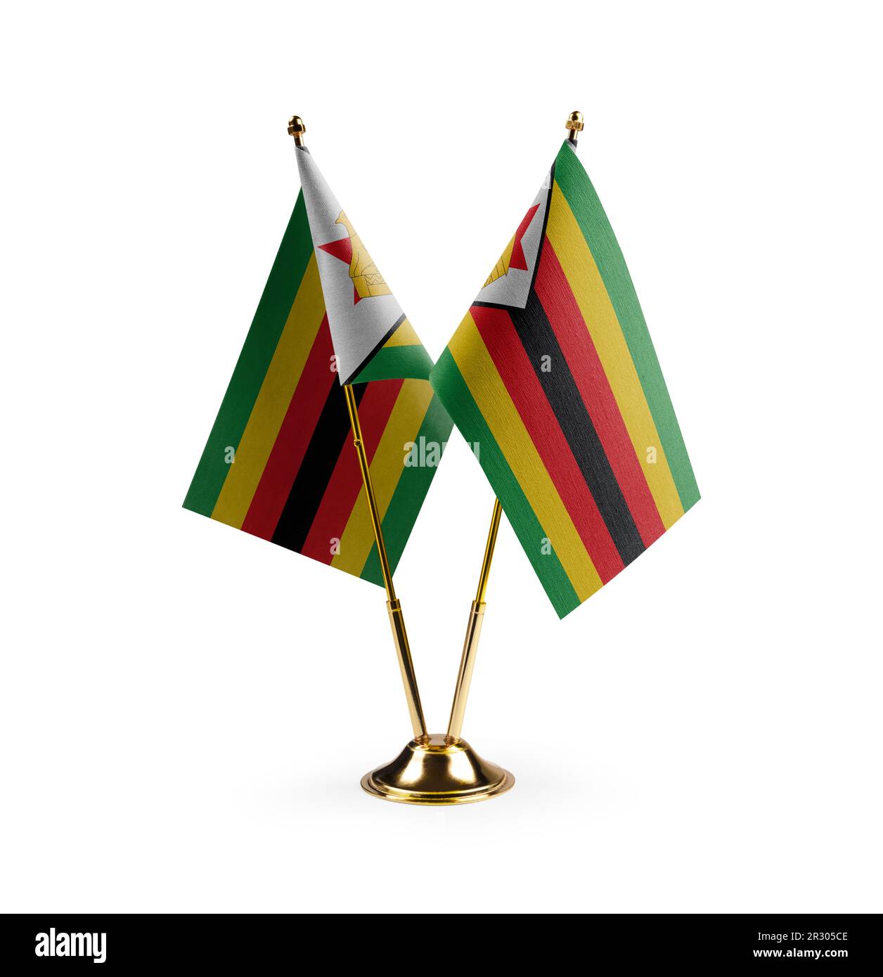 Small national flags of the Zimbabwe on a white background Stock Photo ...