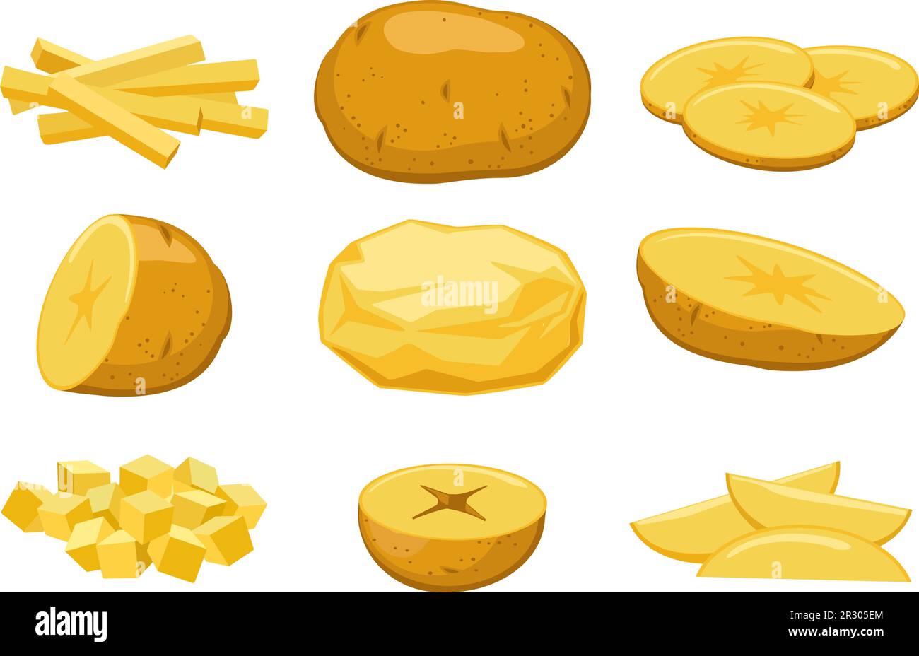 Fresh potato cartoon set Stock Vector Image & Art - Alamy