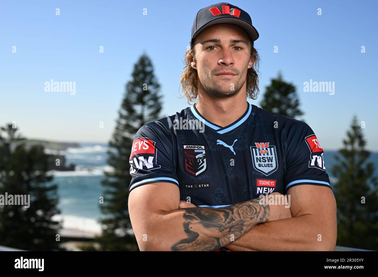 Westpac NSW Blues debutant Nicho Hynes poses for a photograph during ...