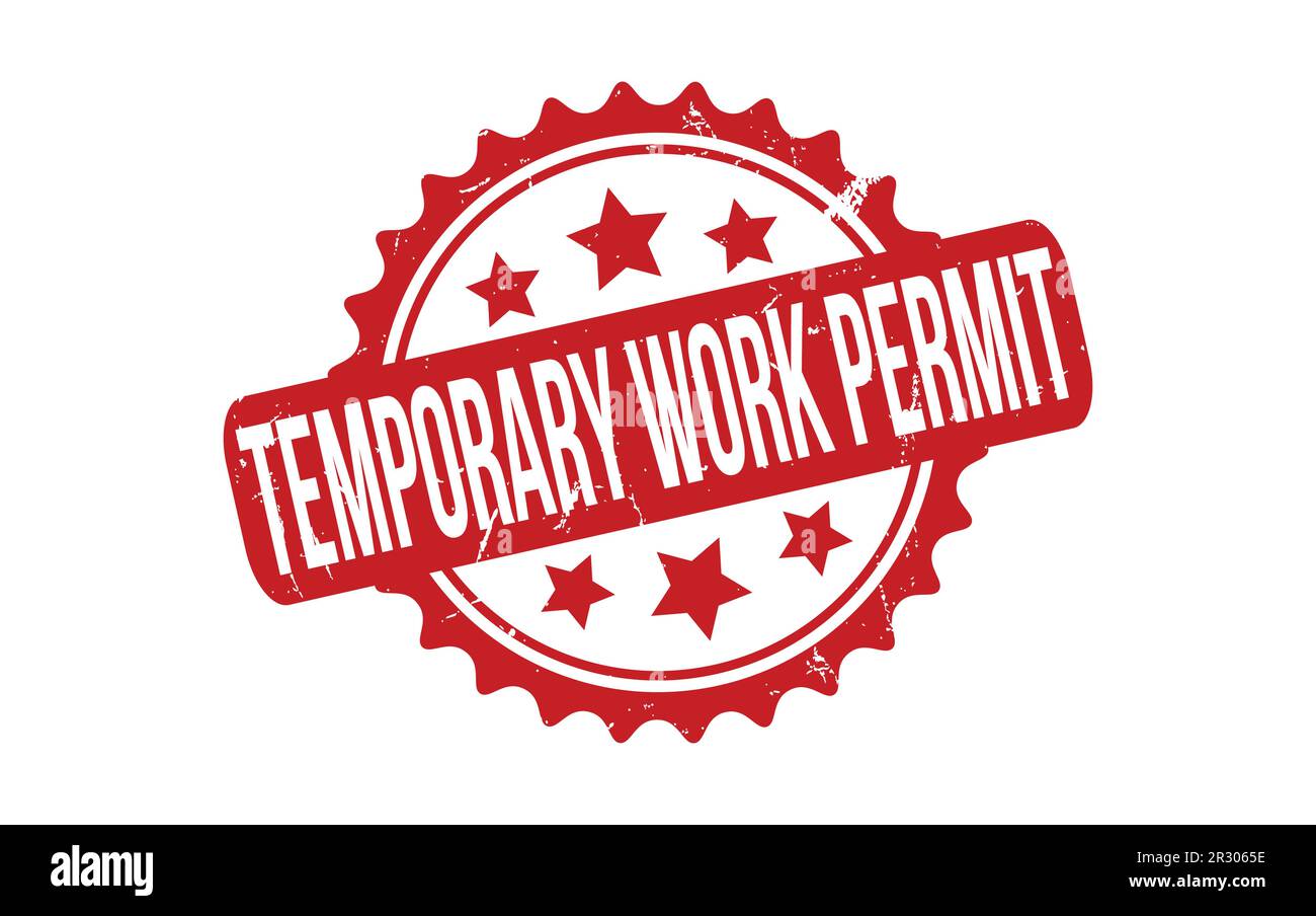 Temporary Work Permit rubber grunge stamp seal vector Stock Vector ...