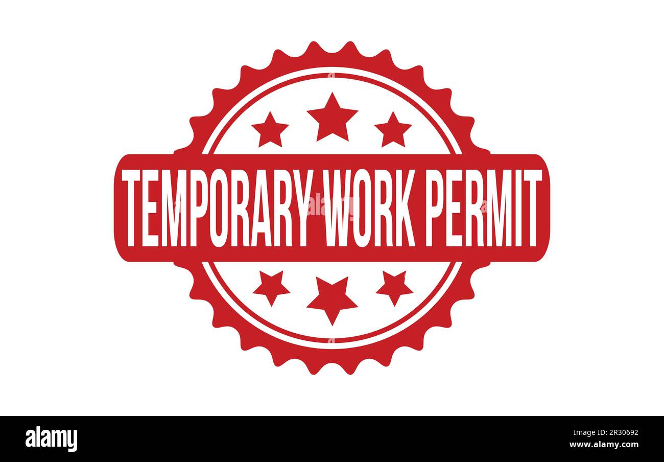 Temporary Work Permit rubber grunge stamp seal vector Stock Vector ...