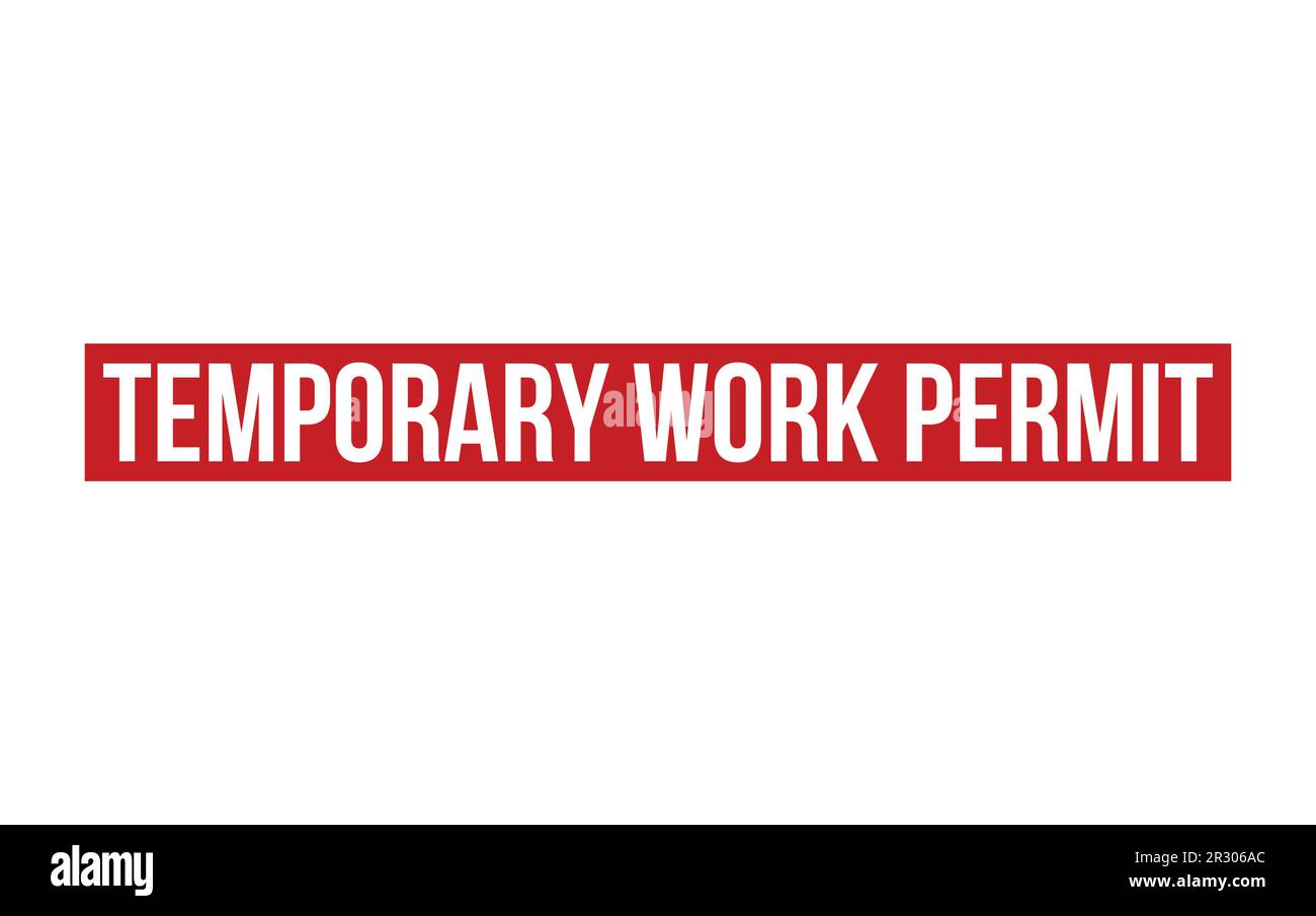 Red Temporary Work Permit Rubber Stamp Seal Vector Stock Vector Image ...