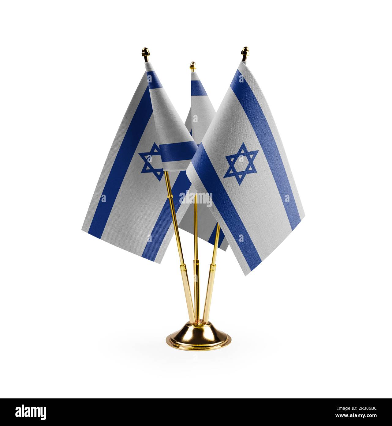 Small national flags of the Israel on a white background Stock Photo ...