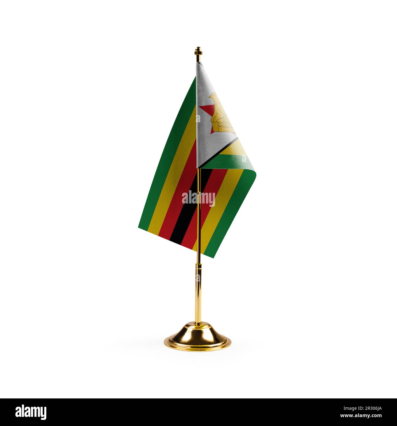 Small national flag of the Zimbabwe on a white background Stock Photo ...