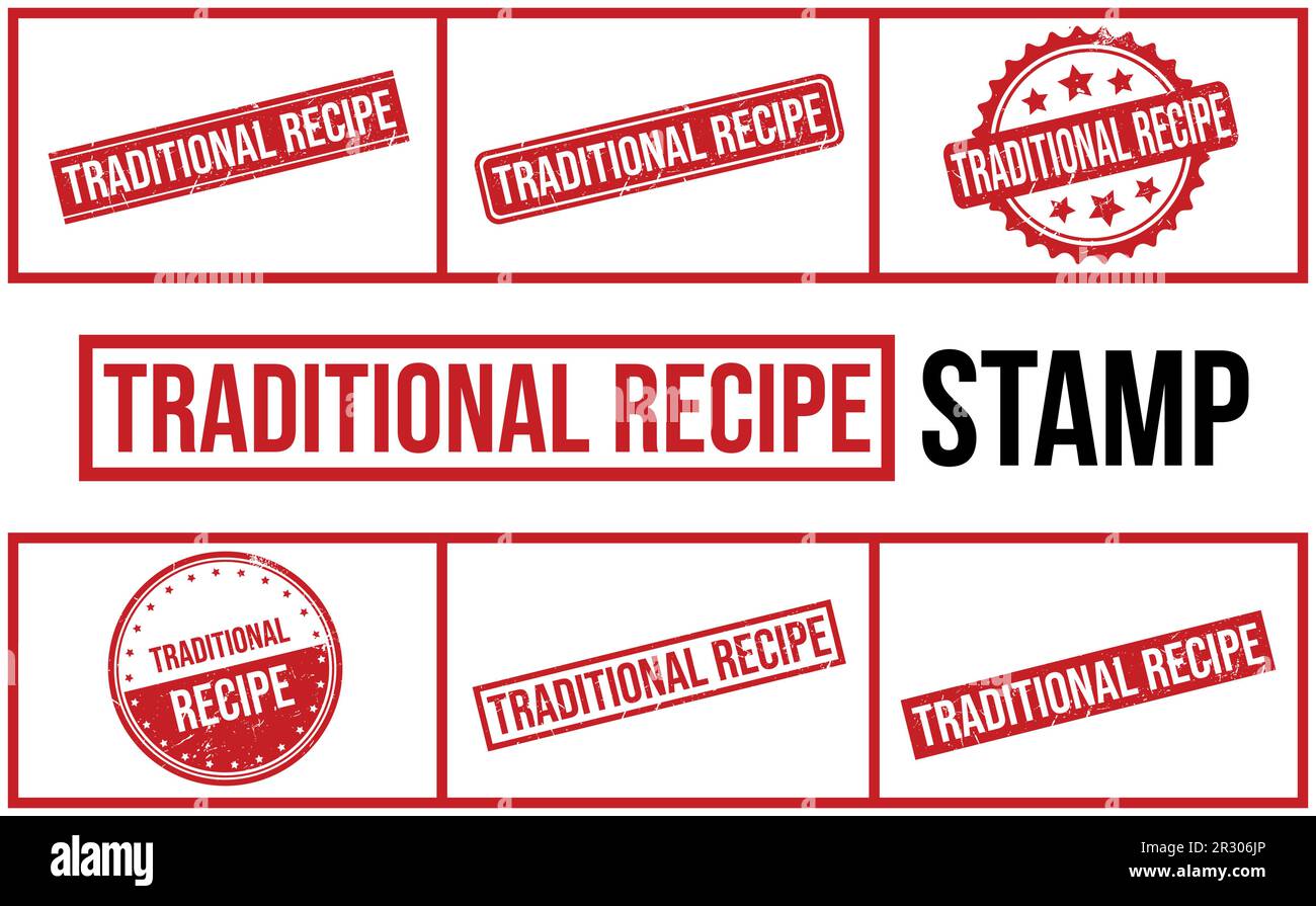 Traditional Recipe Rubber Stamp Set Vector Stock Vector Image & Art - Alamy