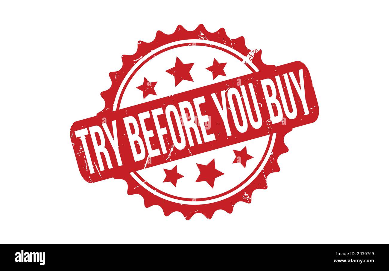 Try Before You Buy rubber grunge stamp seal vector Stock Vector Image ...