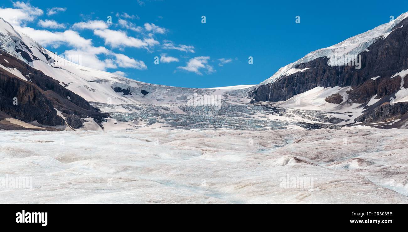 Athabasca glacier panorama along Icefields Parkway, Banff anf Jasper ...