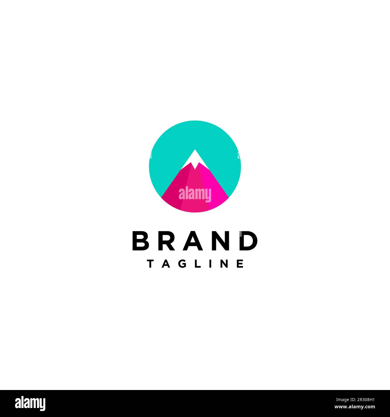 Cream Colored Mountain Peak Minimalist Logo Design. The pencil tip ...