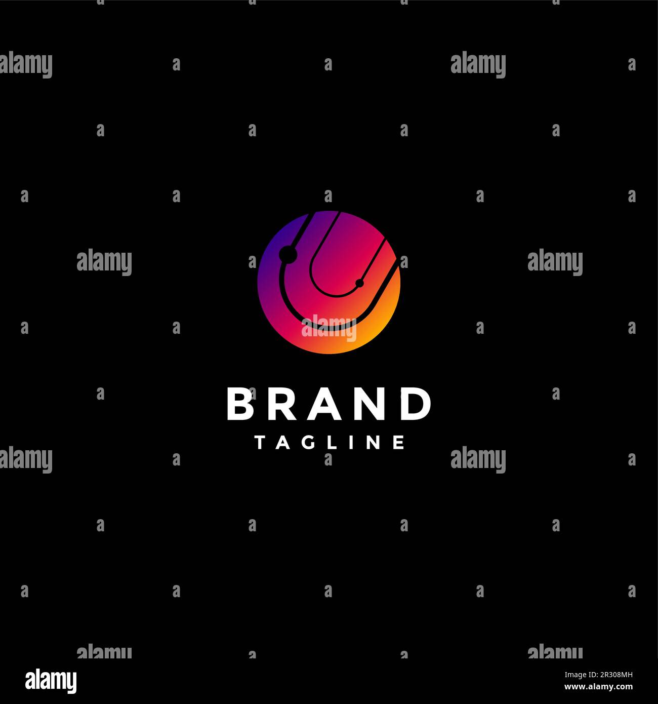 Planetary Trajectory Logo Design in a Circle. Simple Circular Logo ...