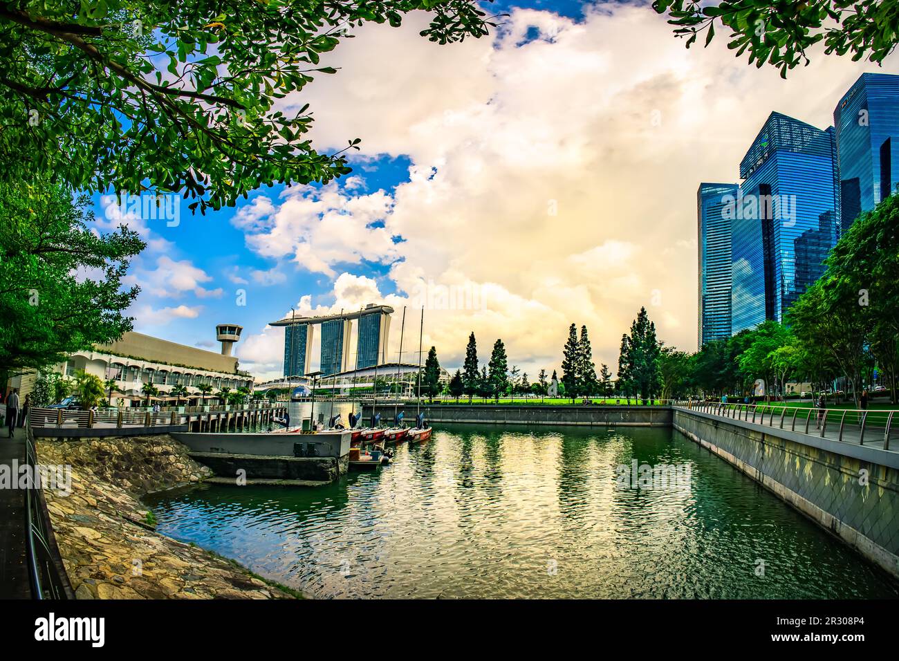 Custom House Building with Marina Bay Sands in the background Stock ...