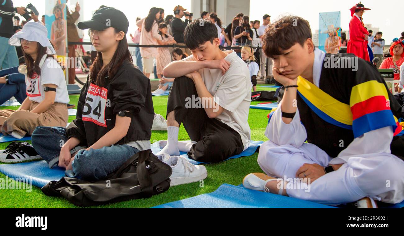 Space-out Competition, May 21, 2023 : People participate in a Space-out ...