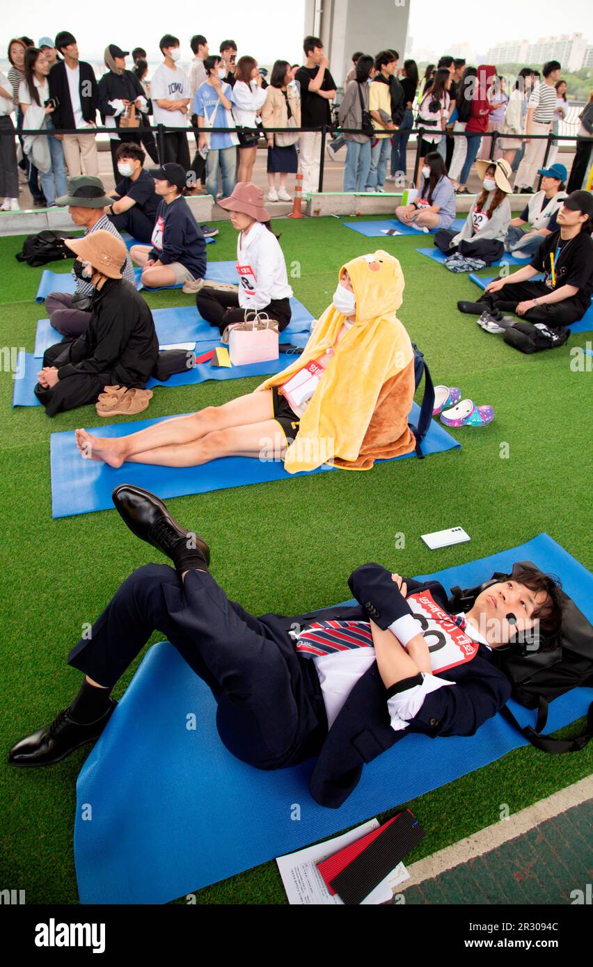 Space-out Competition, May 21, 2023 : People participate in a Space-out ...