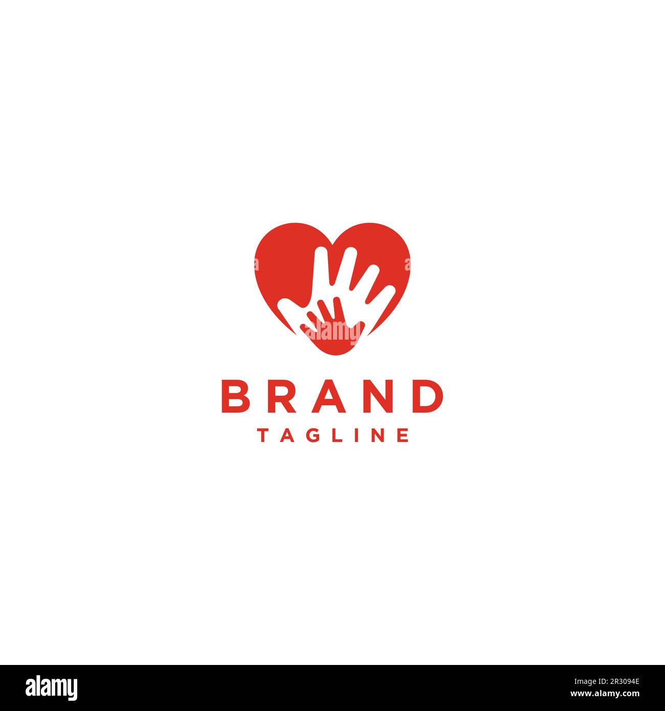 Two Hands On Heart Icon Logo. Simple logo design of two hands in heart ...