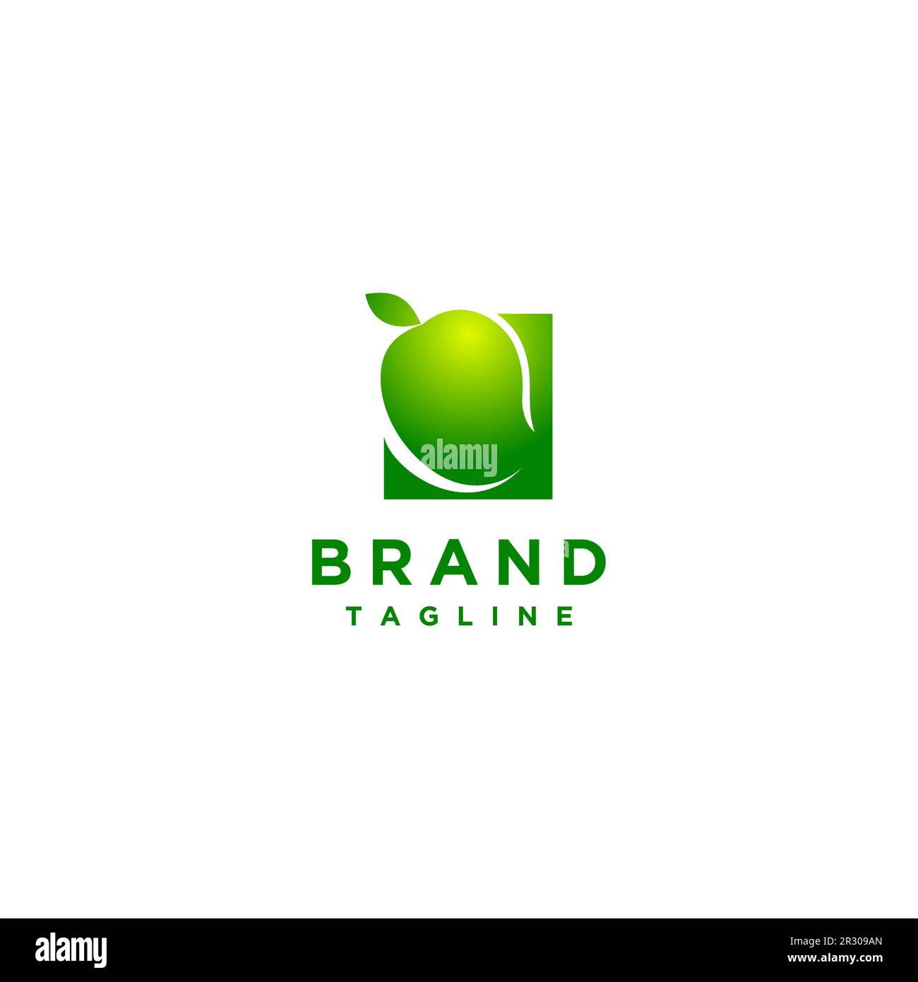 Modern Fresh Mango in Square Logo Design. Fresh green mango fruit ...
