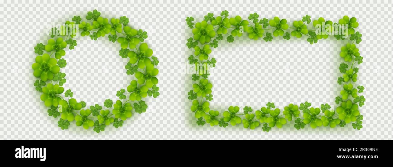 Realistic clover frames set isolated on transparent background. Vector ...