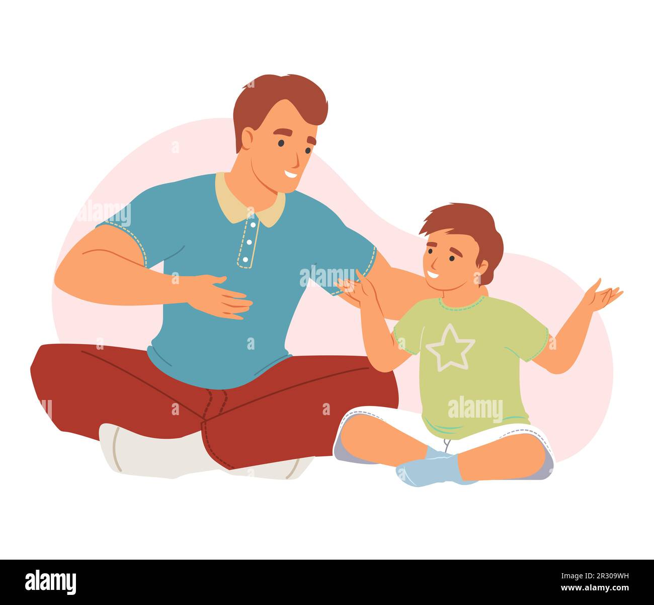 Father And Son Talking Clipart