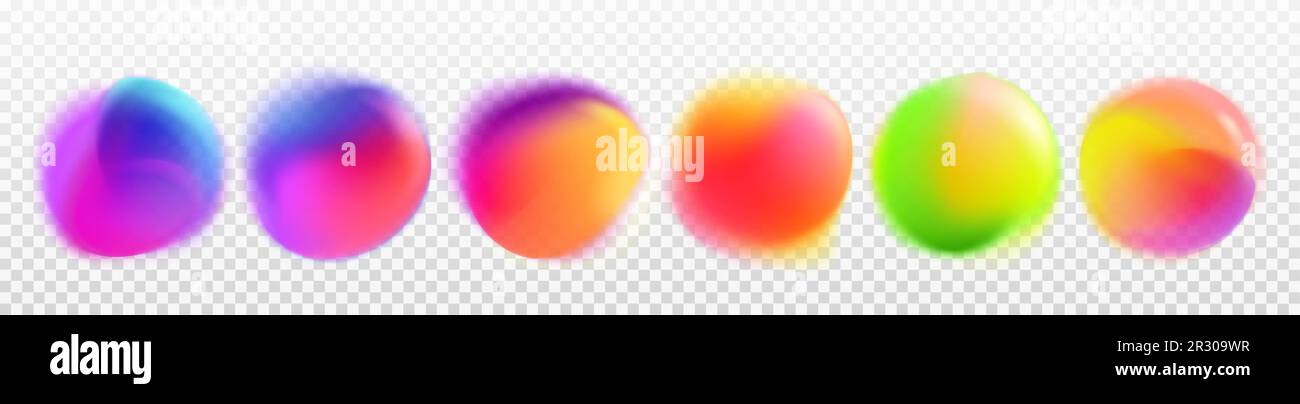 Abstract circles with color rainbow gradient blur. Palette of round ...