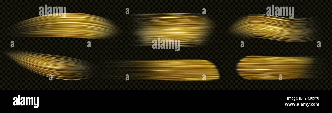 Golden paint brush strokes. Abstract stains texture, hand drawn gold ...