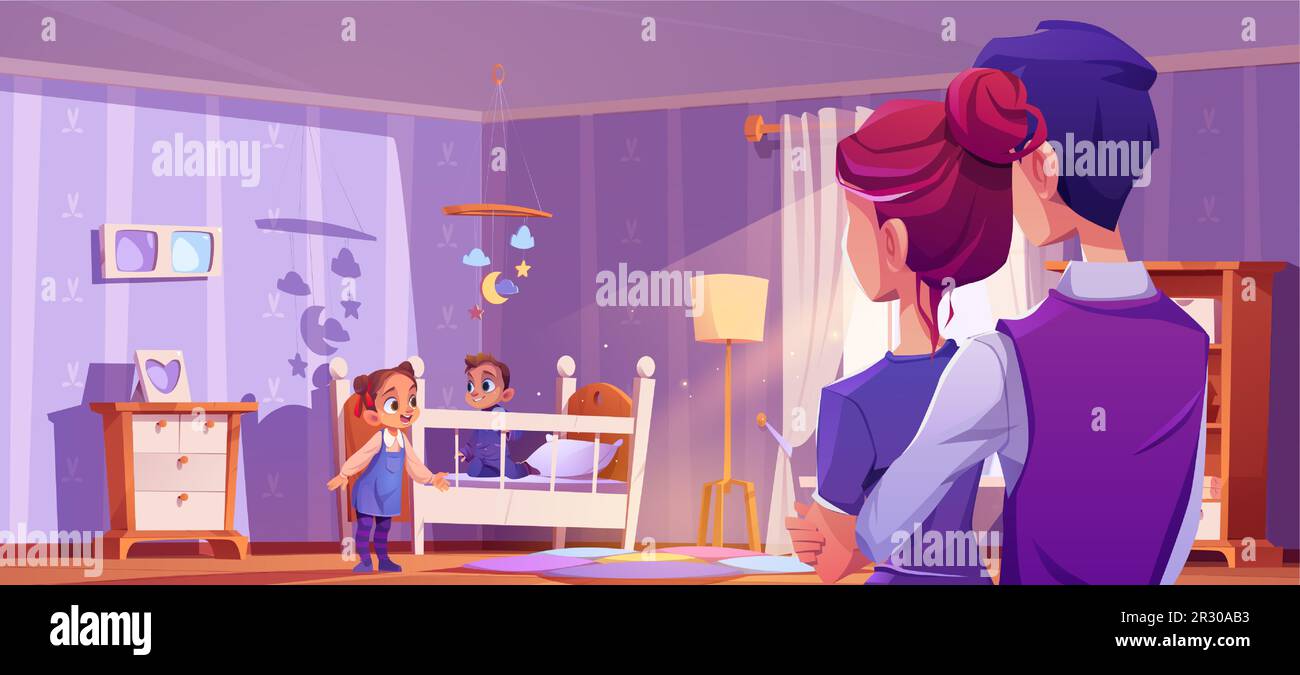 Cartoon parents baby family hi-res stock photography and images - Alamy