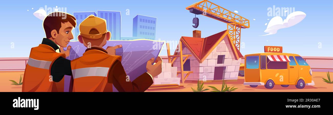 Cartoon Men Building Houses 11+ Thousand House Builder Cartoon