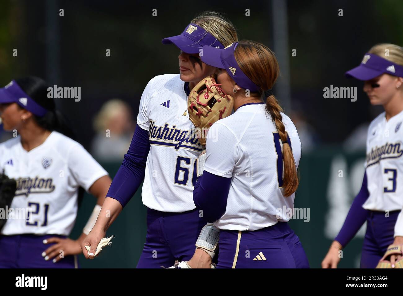 May 20, 2023: Washington starting pitcher Ruby Meylan (66) and ...