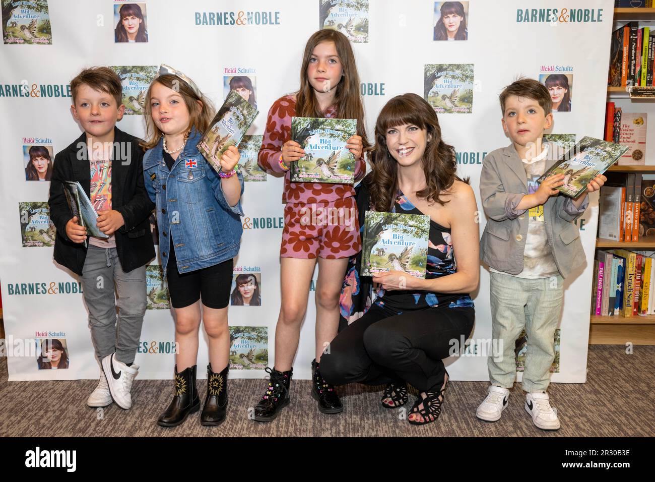 Author Heidi Schultz with Chloe, Ava, Dylon, Levi Snyder attends Heidi ...
